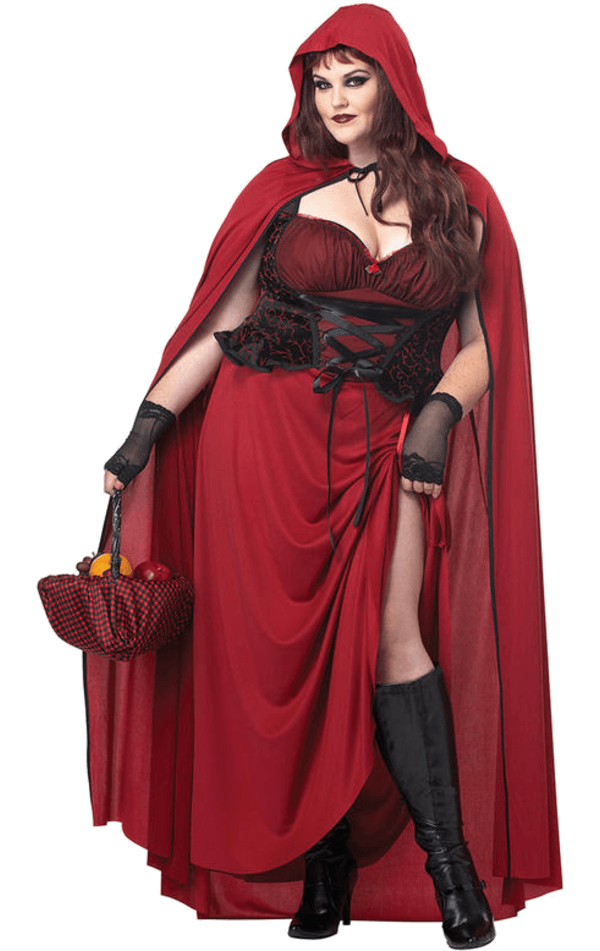 Dark Red Riding Hood Costume Plus Size Uk